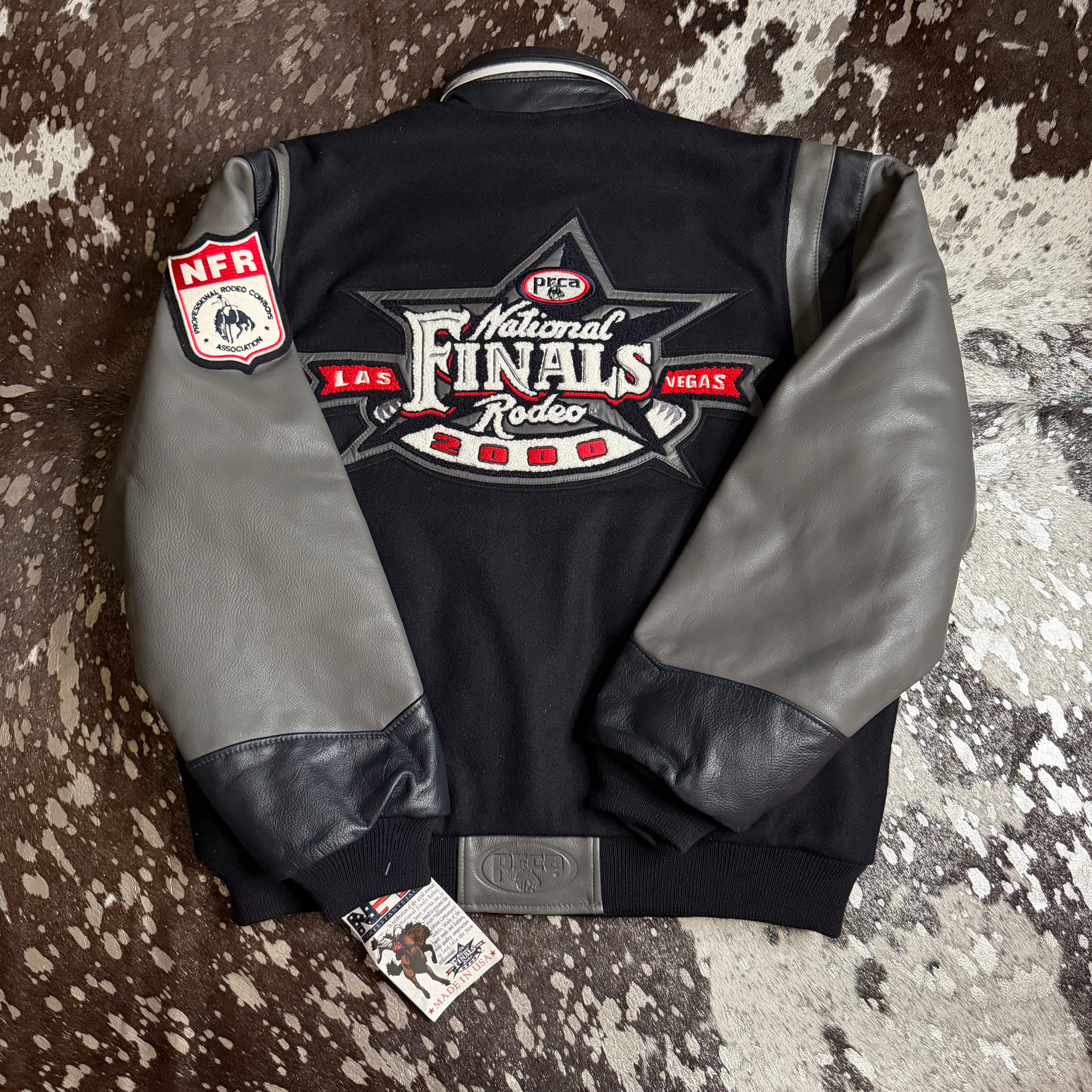 Large Vintage 2000 Wool & Leather NFR Official Contestant Jacket – The ...